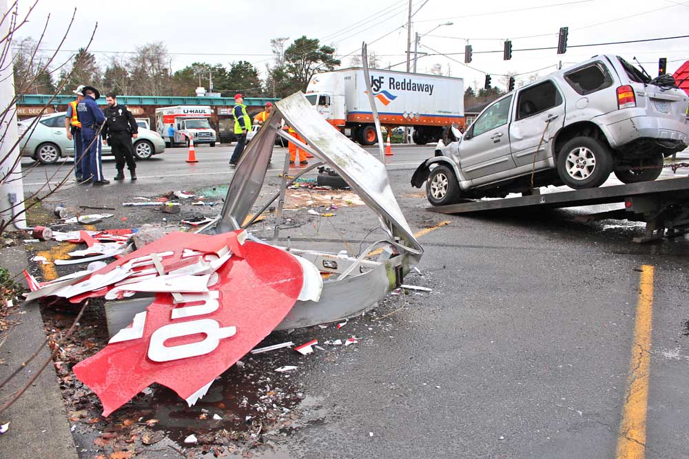 High-flying vehicle sails over power pole, destroys Dairy Queen sign ...